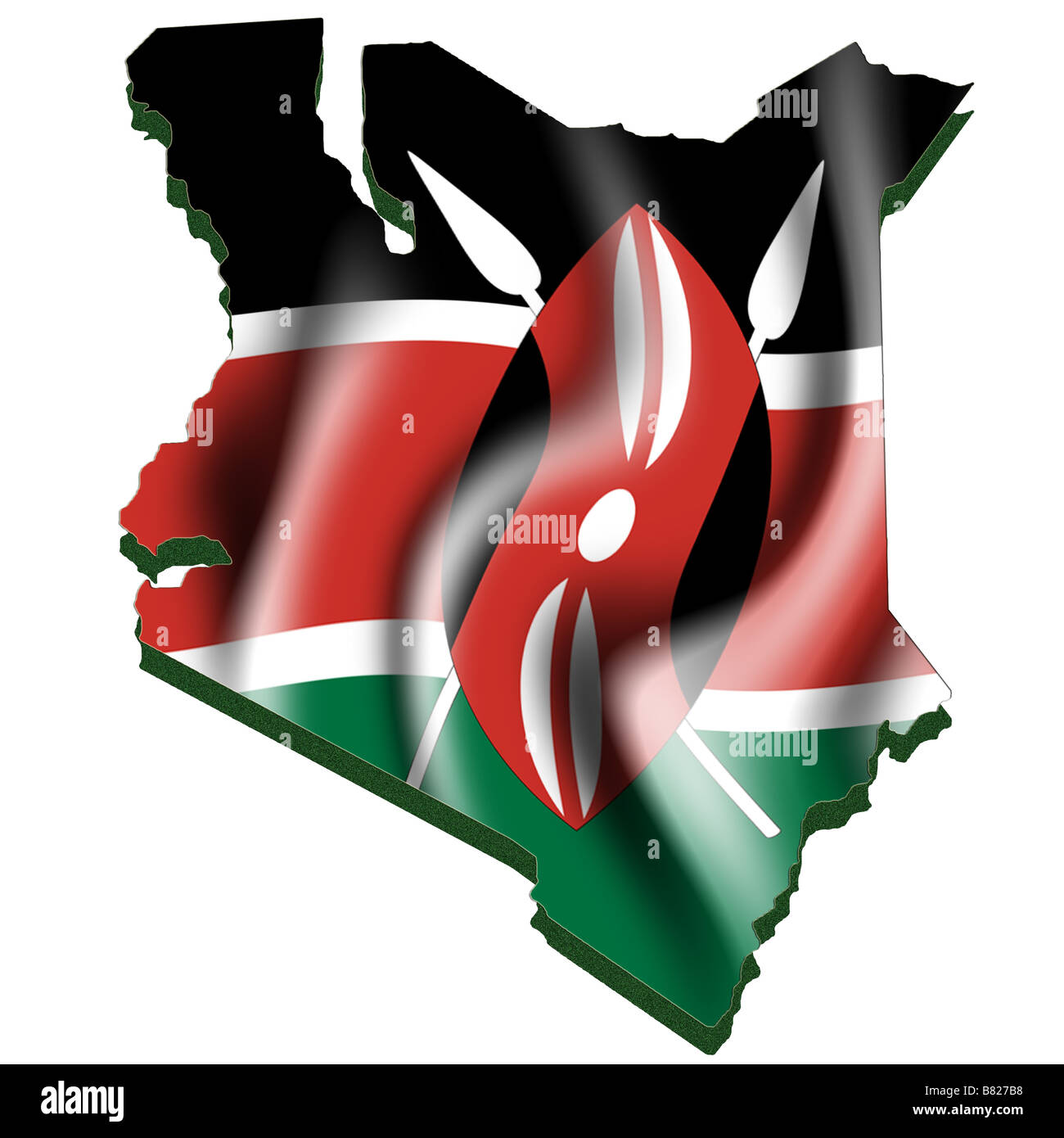 Kenya map Cut Out Stock Images & Pictures - Alamy