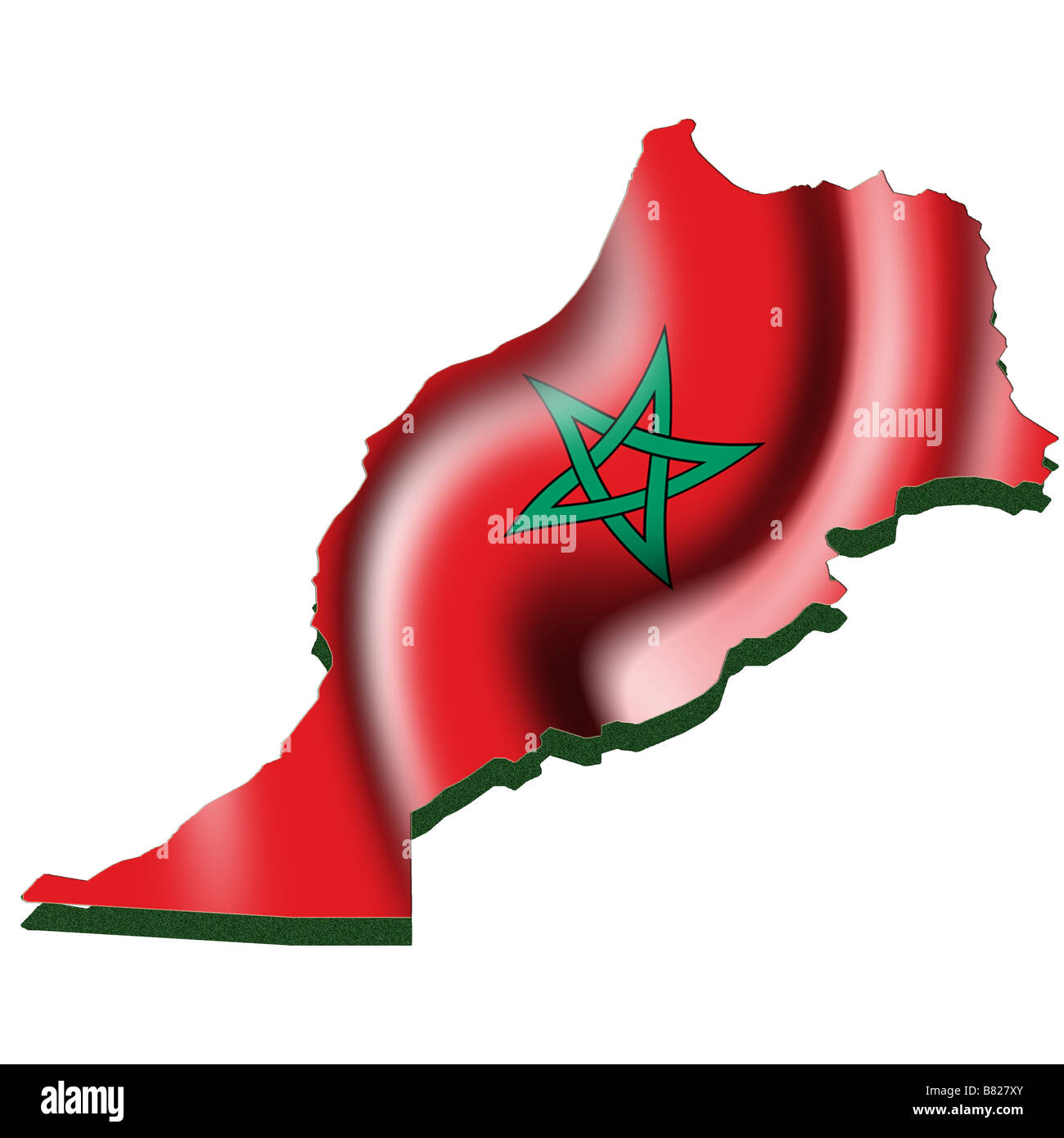 Outline map and flag of Morocco Stock Photo - Alamy