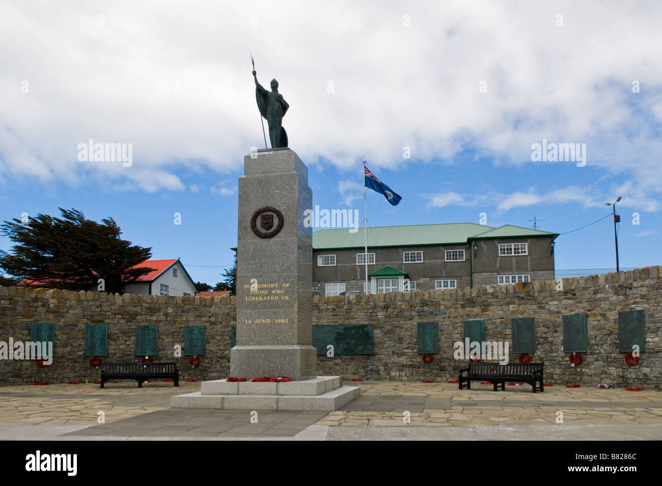 Falklands War Memorial, Port Stanley, Falkland Islands Stock Photo - Alamy