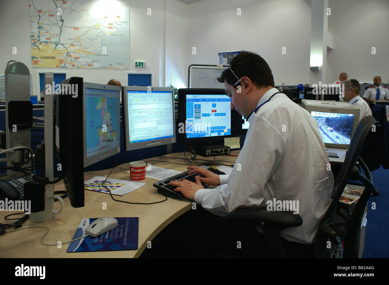 Highways Agency motorway control centre Stock Photo - Alamy