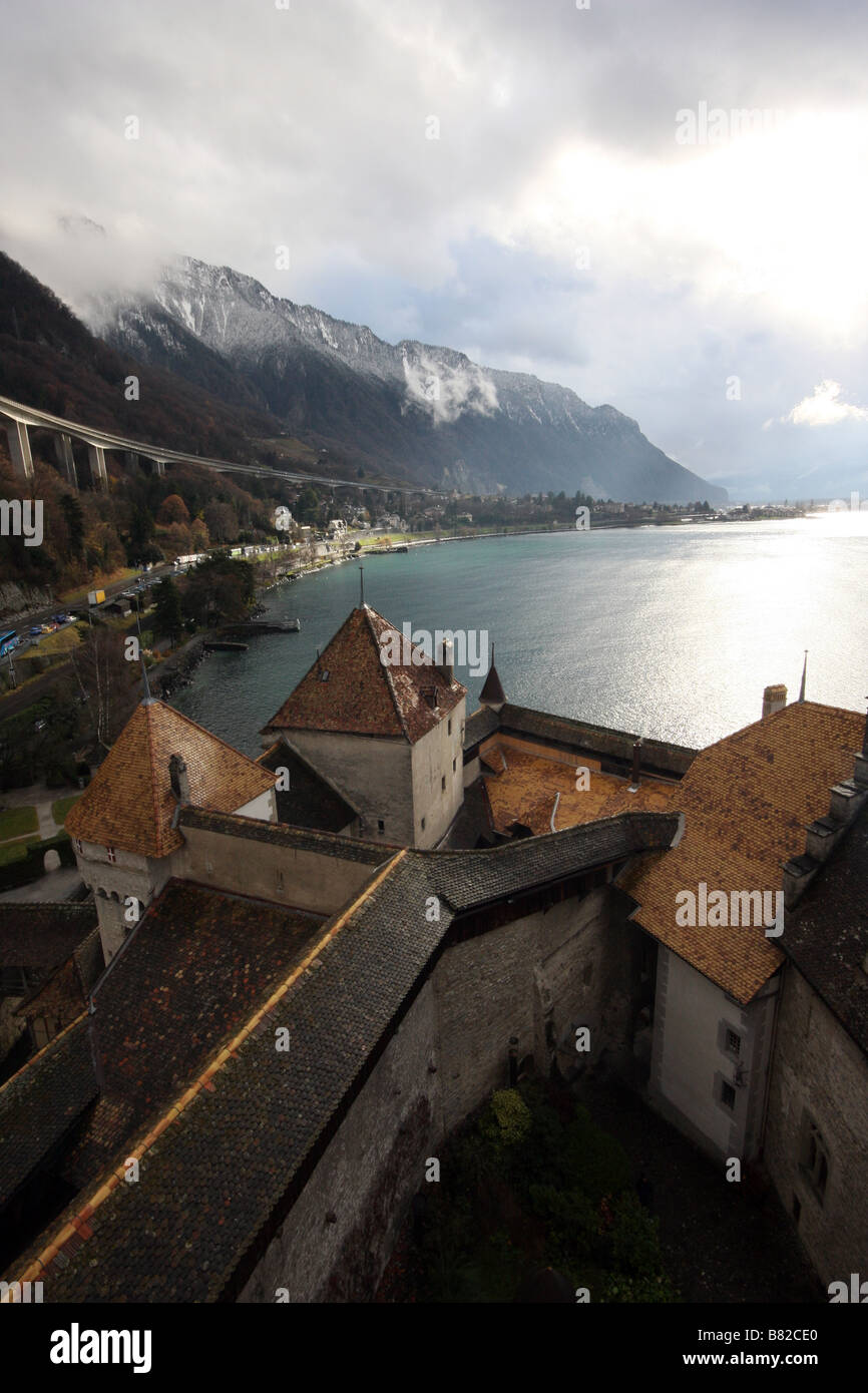 Chateau de chillon castle winter hi-res stock photography and images ...