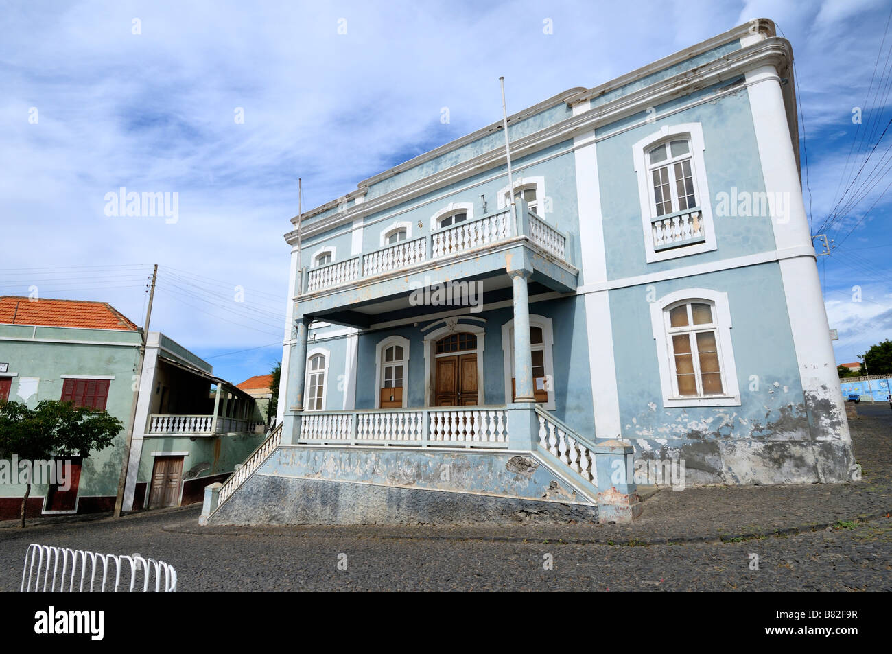 City hall, colonial building, Sao Filipe, Fogo Island, Cape Verde ...