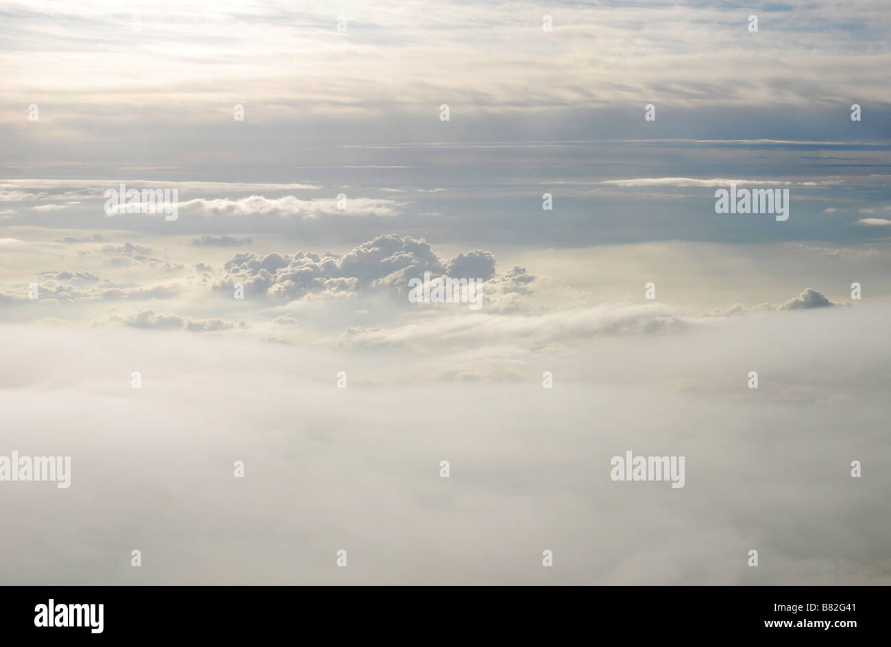 Cloud layers seen from a plane window Stock Photo - Alamy