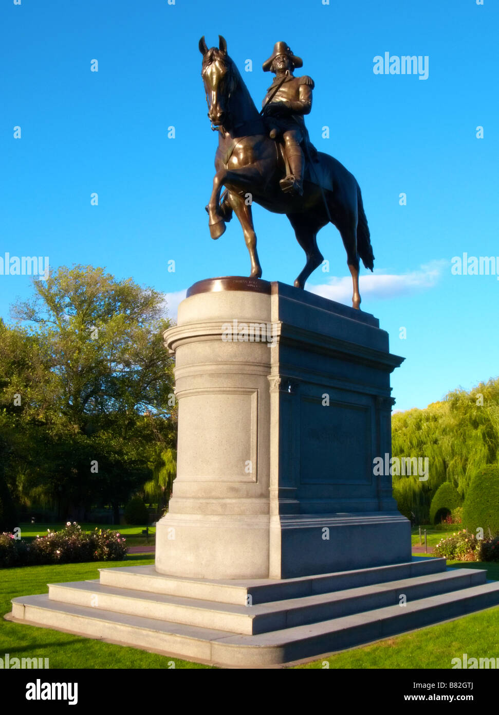 Statue of Washington in Boston Common Boston USA Stock Photo - Alamy