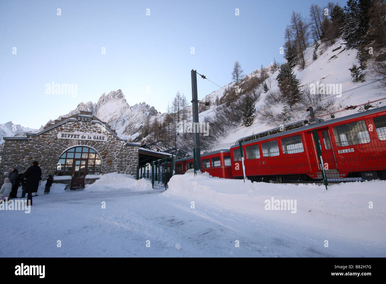 Rack railway station of Montenvers, France Stock Photo - Alamy