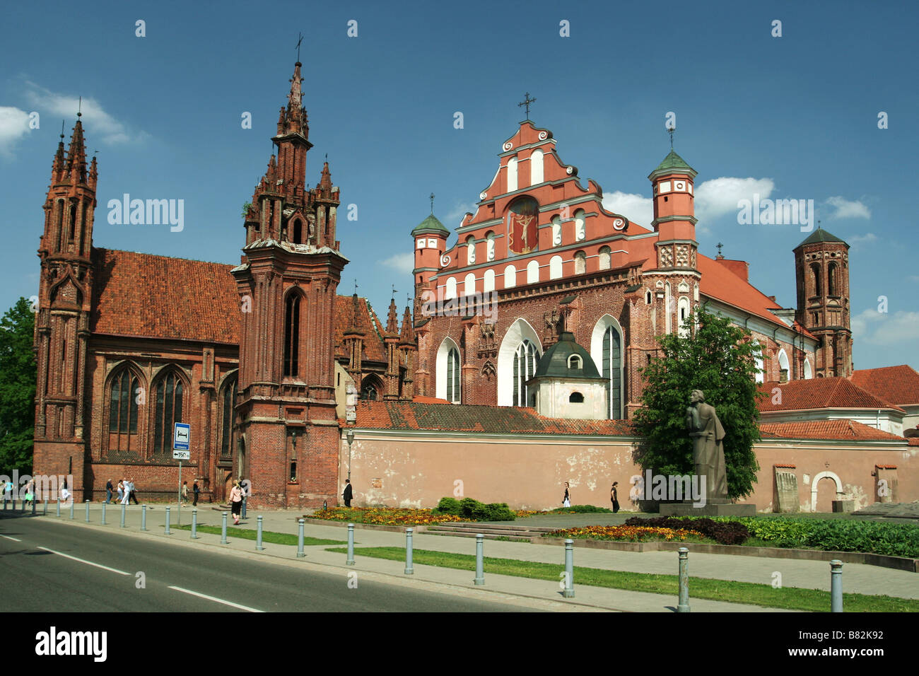 St. Anne Church and St. Francis Church, Vilnius, Lithuania Stock Photo ...