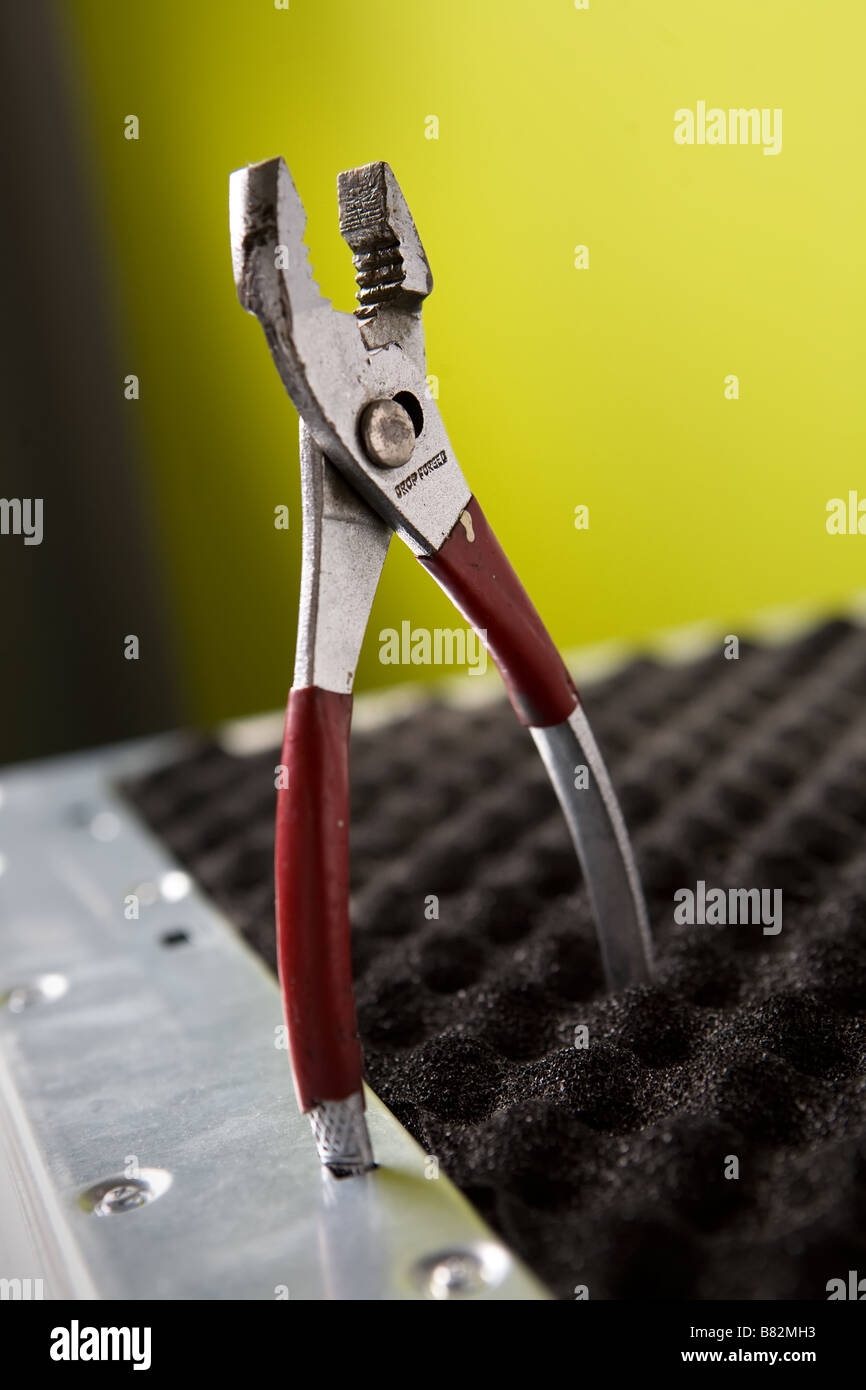 used steel forged pliers with hardened jaws Stock Photo - Alamy