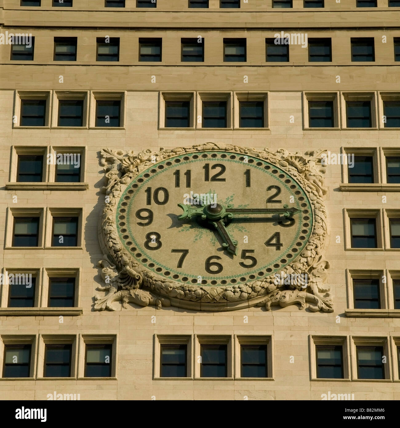 Clock on a building, New York, USA Stock Photo - Alamy