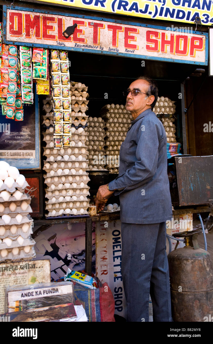 The famous omelette shop in the old city of Jodhpur, Rajasthan Stock ...
