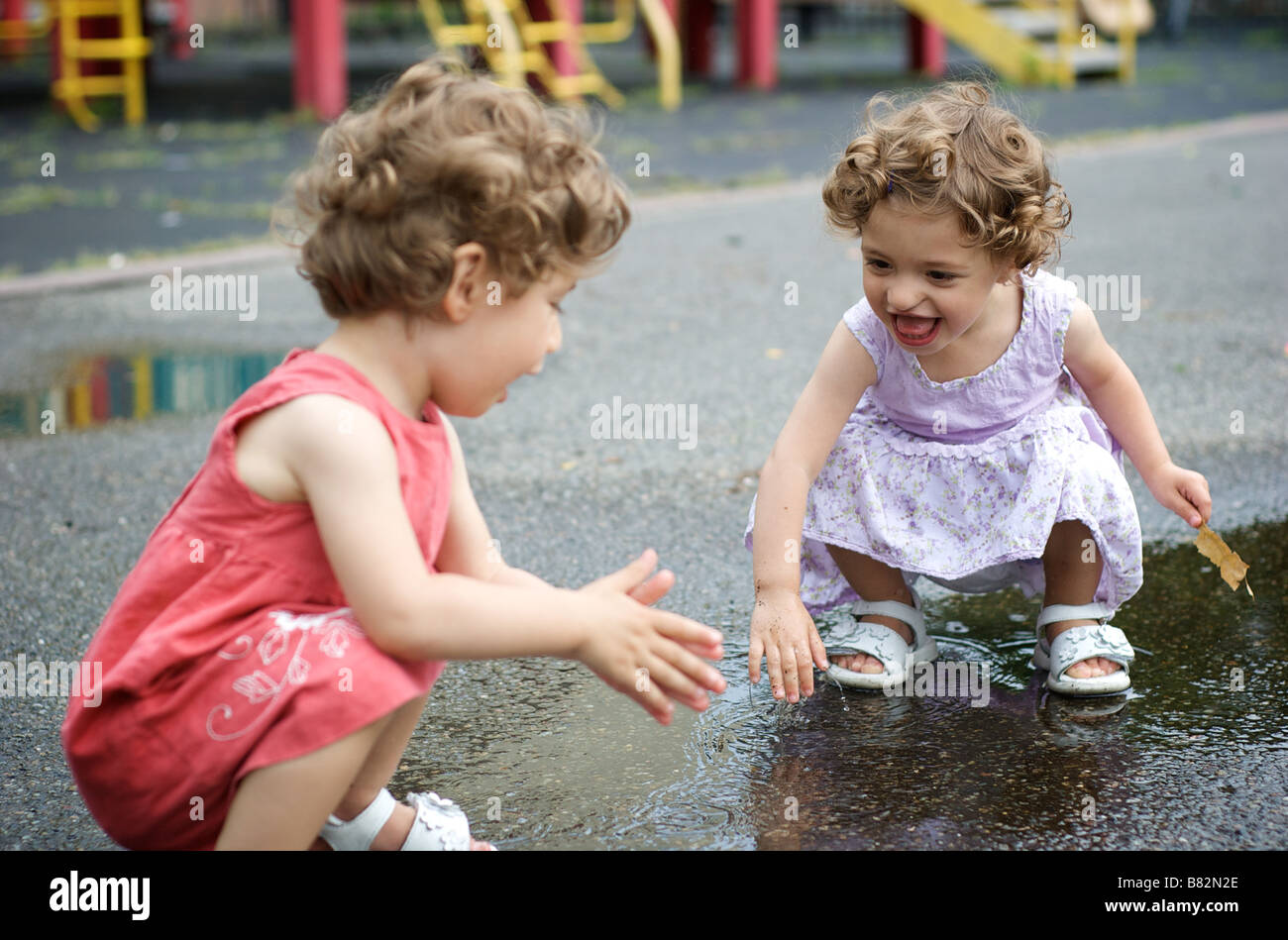 Children puddles hi-res stock photography and images - Alamy