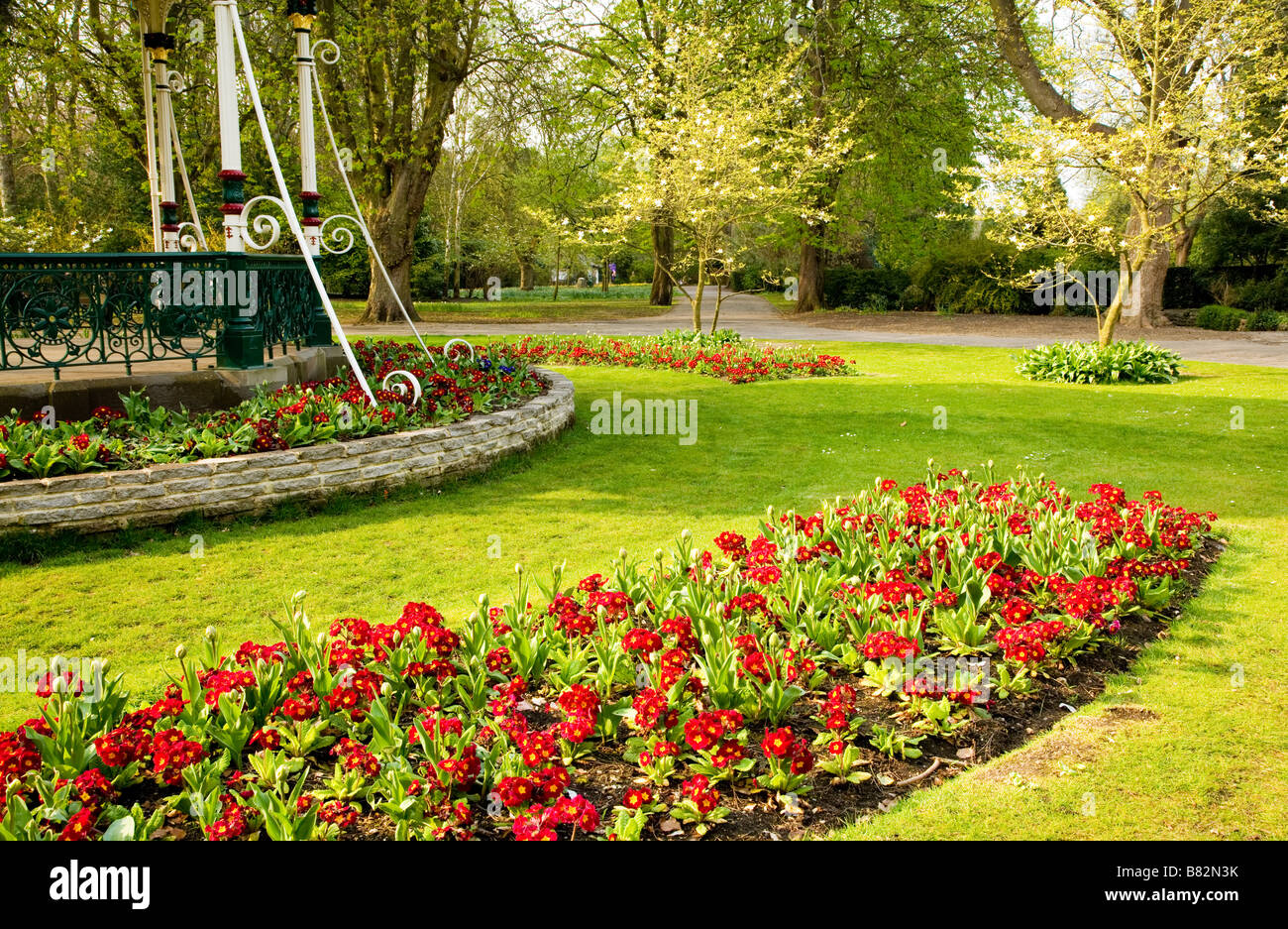 A spring day in the Town Gardens Swindon Wiltshire England UK with part ...