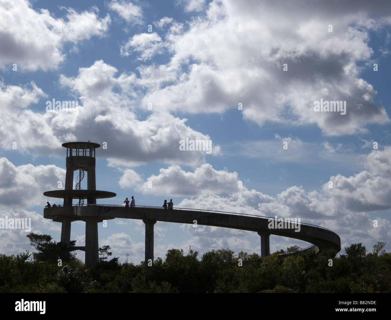 Observation tower above sawgrass prairie Shark Valley Everglades ...