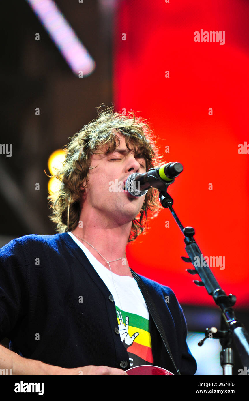 Johnny Borrell of Razorlight performing on stage in London, UK Stock ...