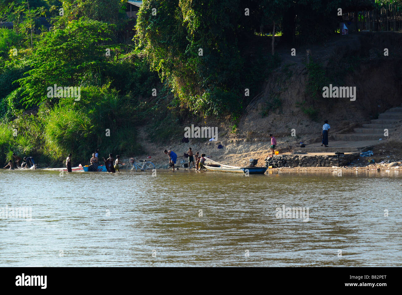 Burmese side from Moei river,Tak,Northern Thailand Stock Photo - Alamy
