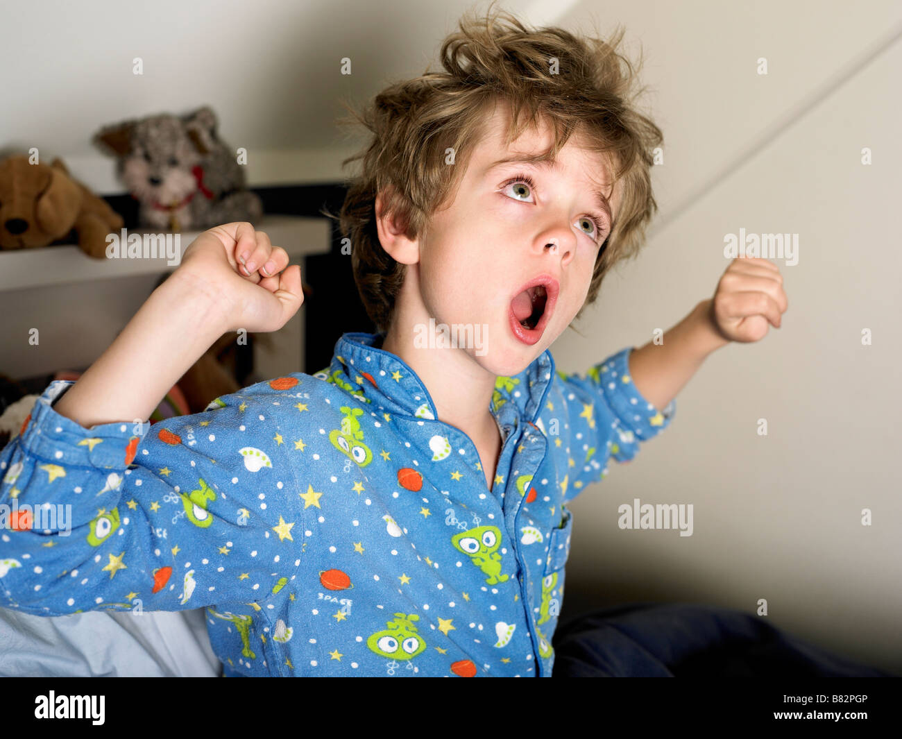 young child with scruffy hair waking up in the morning Stock Photo - Alamy