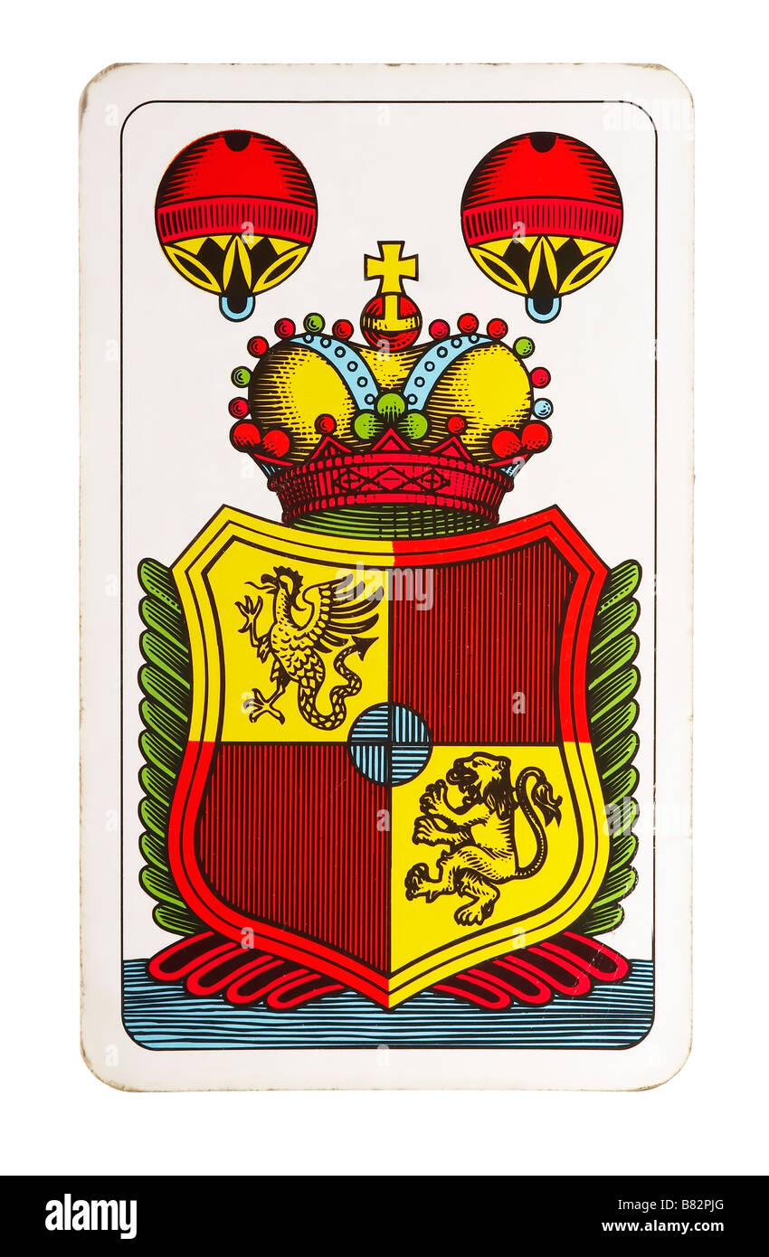 Detail of the diamond ace - ace of trumps - old playing card Stock ...