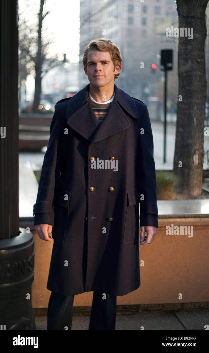 Man in overcoat on a city street Stock Photo - Alamy