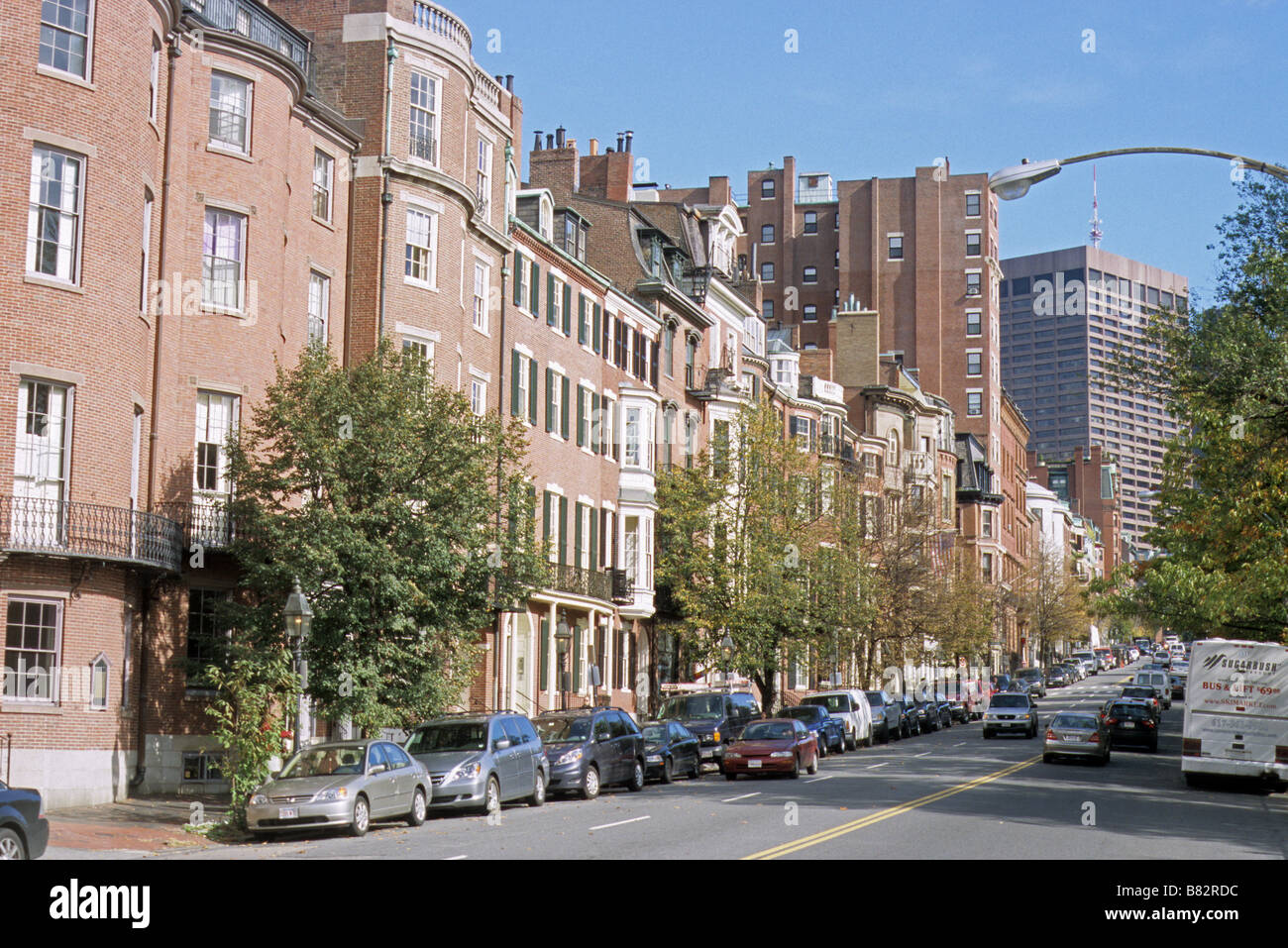 Boston, Mass, Houses on Beacon Street, facing Boston Common Stock Photo ...