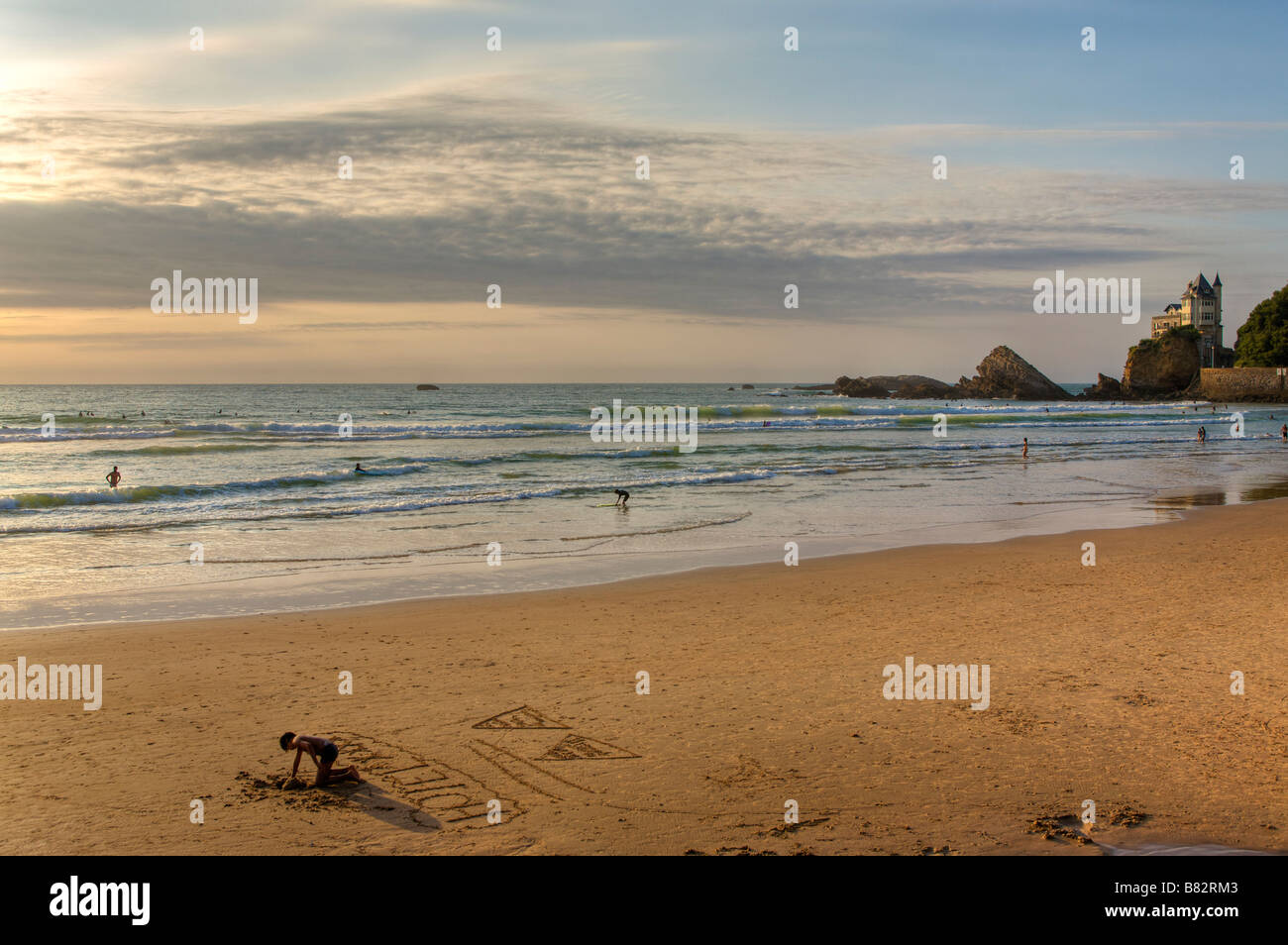 Basques beach in Biarritz france Stock Photo - Alamy
