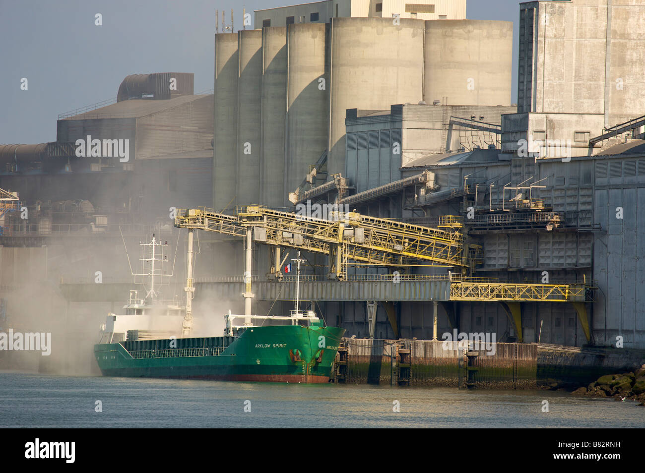 Cargo ship in harbour Boucau France Stock Photo - Alamy