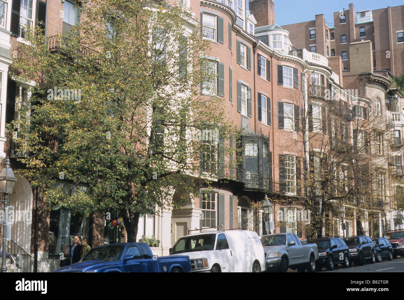 Boston, Mass, Houses on Beacon Street, facing Boston Common Stock Photo ...
