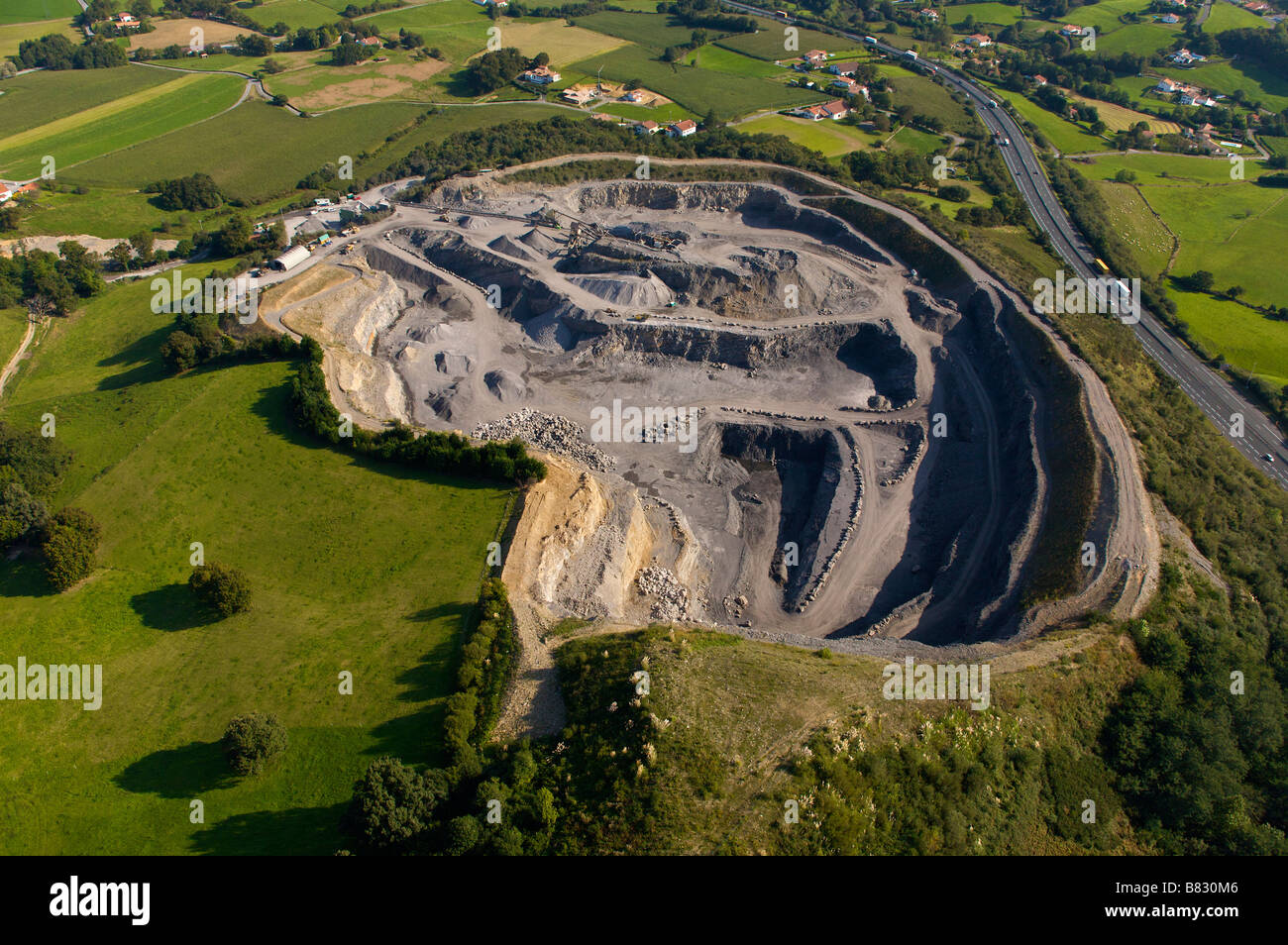 Aerial view of a quarry in the Pays Basque France Stock Photo - Alamy