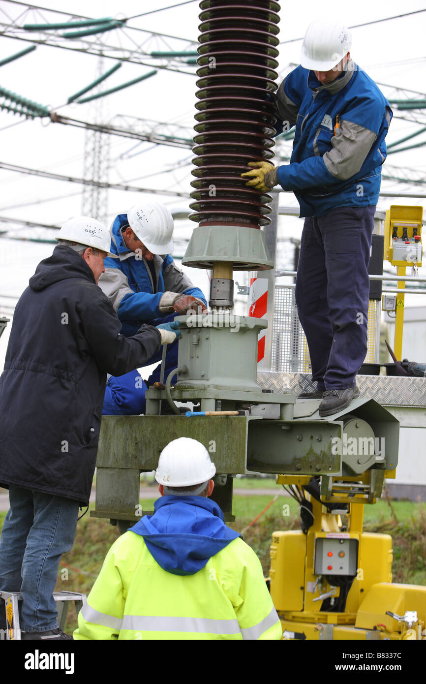 Electricity maintenance work in a transformer station ELE Energy ...