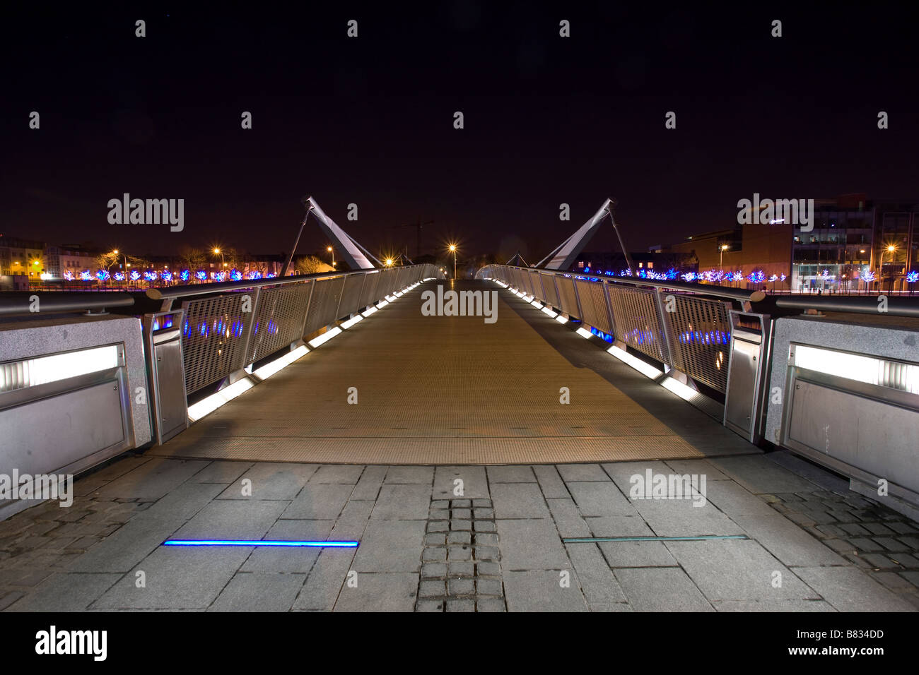 Sean O Casey Bridge Dublin at night This pedestrian bridge which links ...
