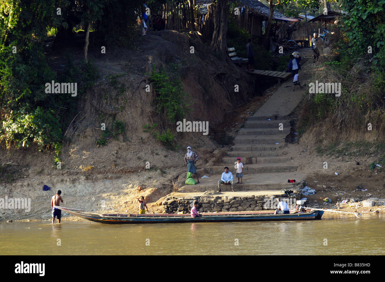 Burmese side from Moei river,Tak,Northern Thailand Stock Photo - Alamy