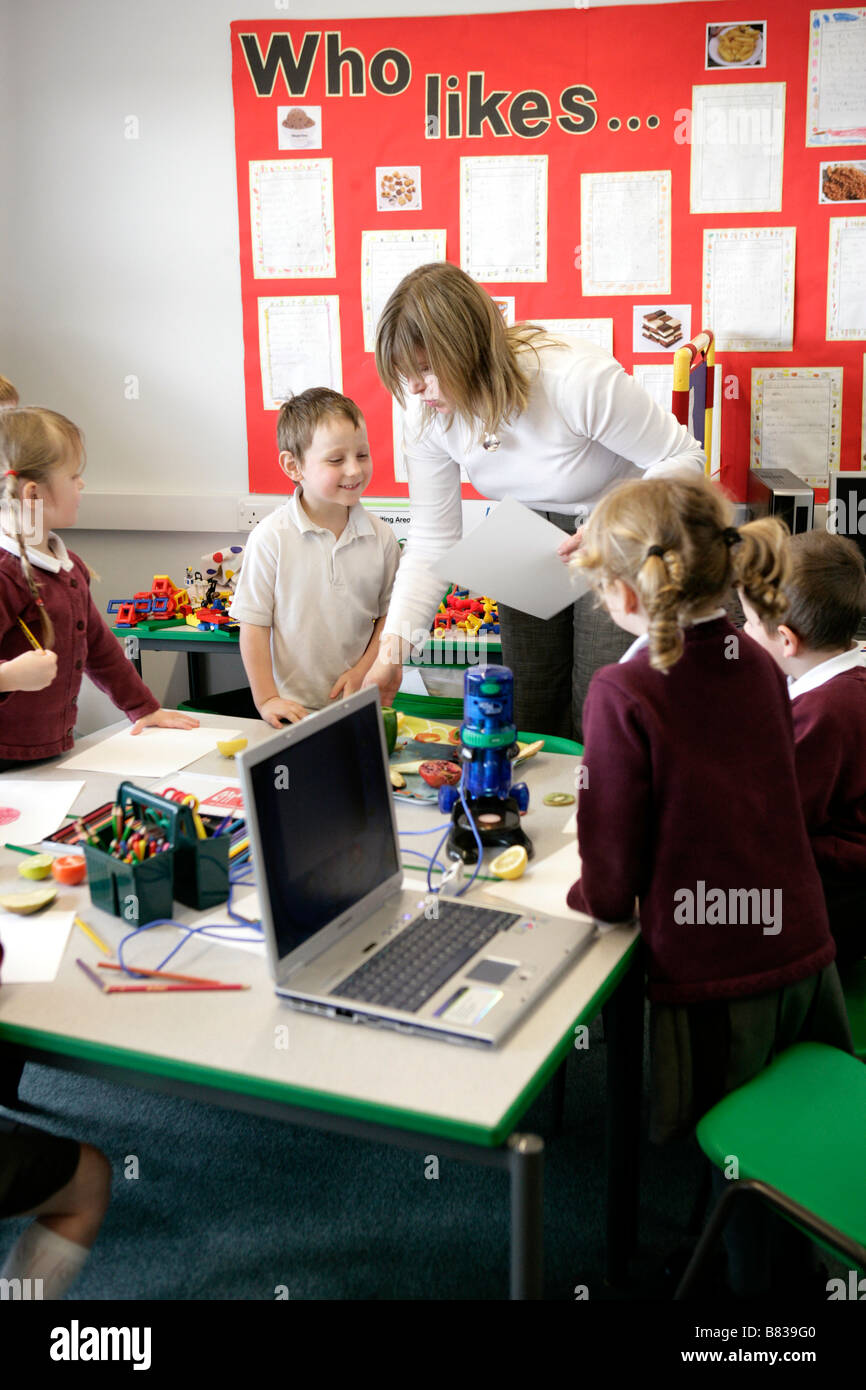 Primary school pupils using computers hi-res stock photography and ...