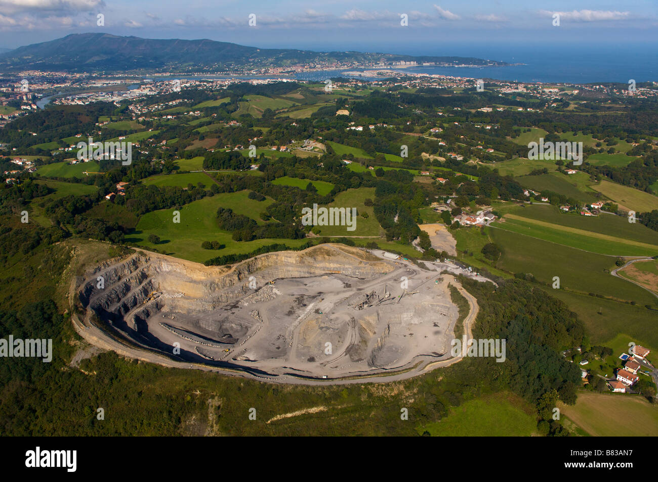 Aerial view of a quarry in the Pays Basque France Stock Photo - Alamy