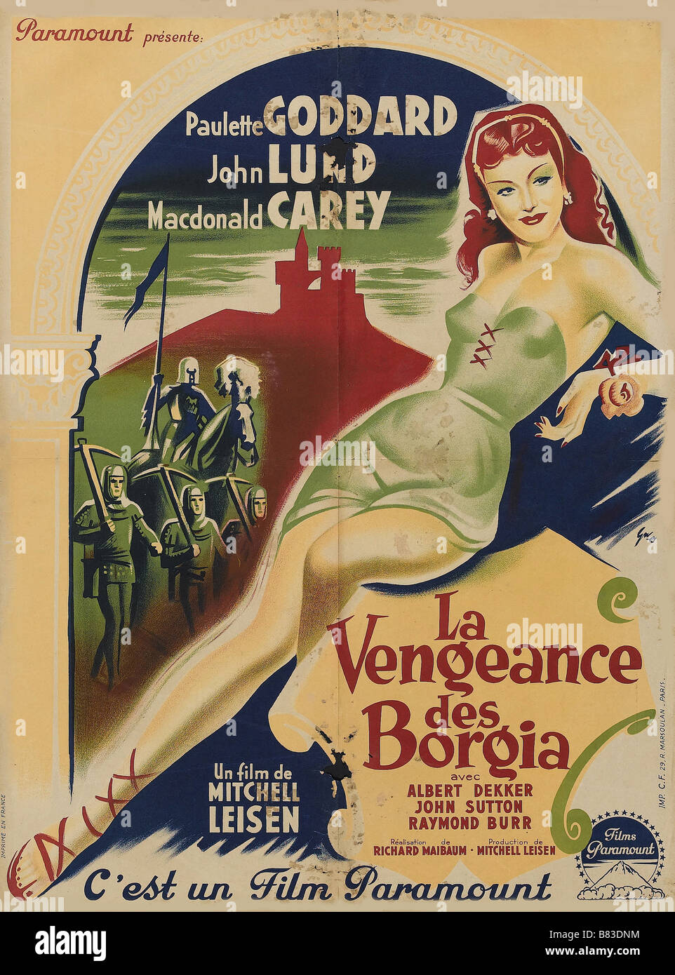 Vengeance des Borgia la Bride of Vengeance (1949) USA Paulette Goddard Affiche , Poster Director ...