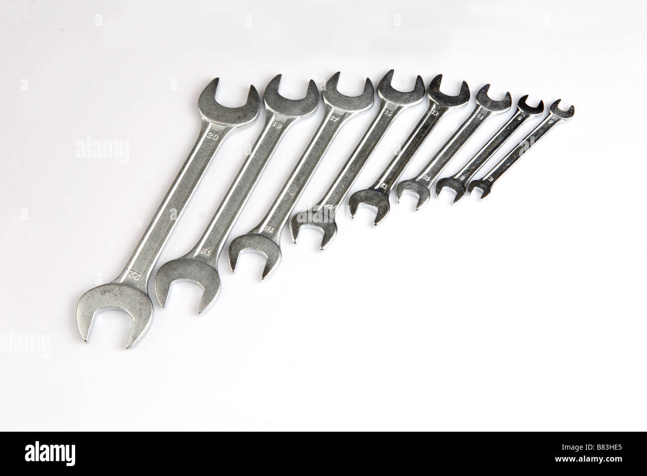 Spanners in a row Stock Photo - Alamy