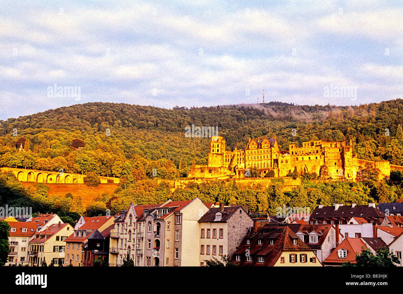 Exterior walls of the Gothic and Renaissance Heidelberg Schloss (Castle ...