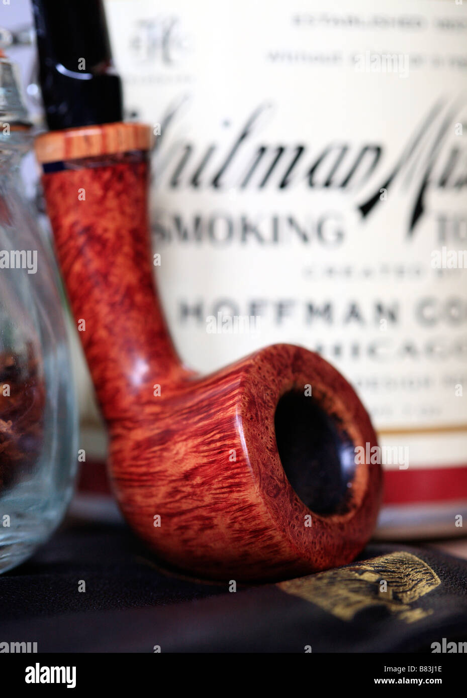 Collectible vintage and new briar pipes, and tobacco Stock Photo - Alamy