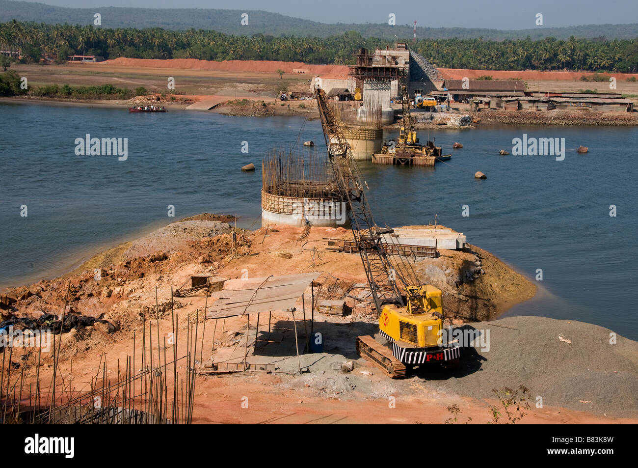 The new bridge being built linking Goa and Maharashtra in India Stock ...