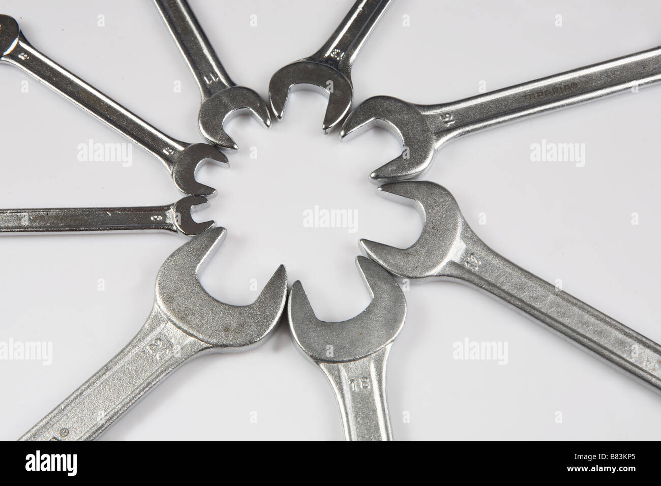 Close-up of different sizes of spanners Stock Photo - Alamy