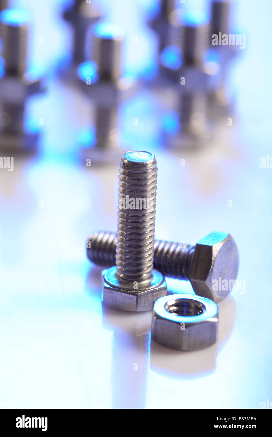 Front view of screw and nut Stock Photo - Alamy