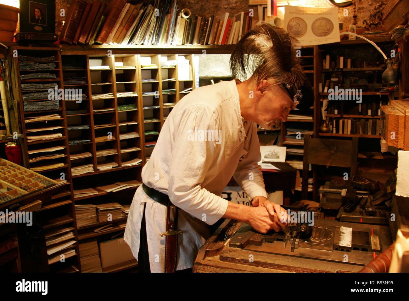 Medieval printing press hi-res stock photography and images - Alamy