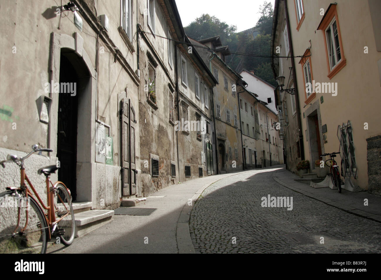 Ancient street leading from Vodnikov trg square up to The Castle ...