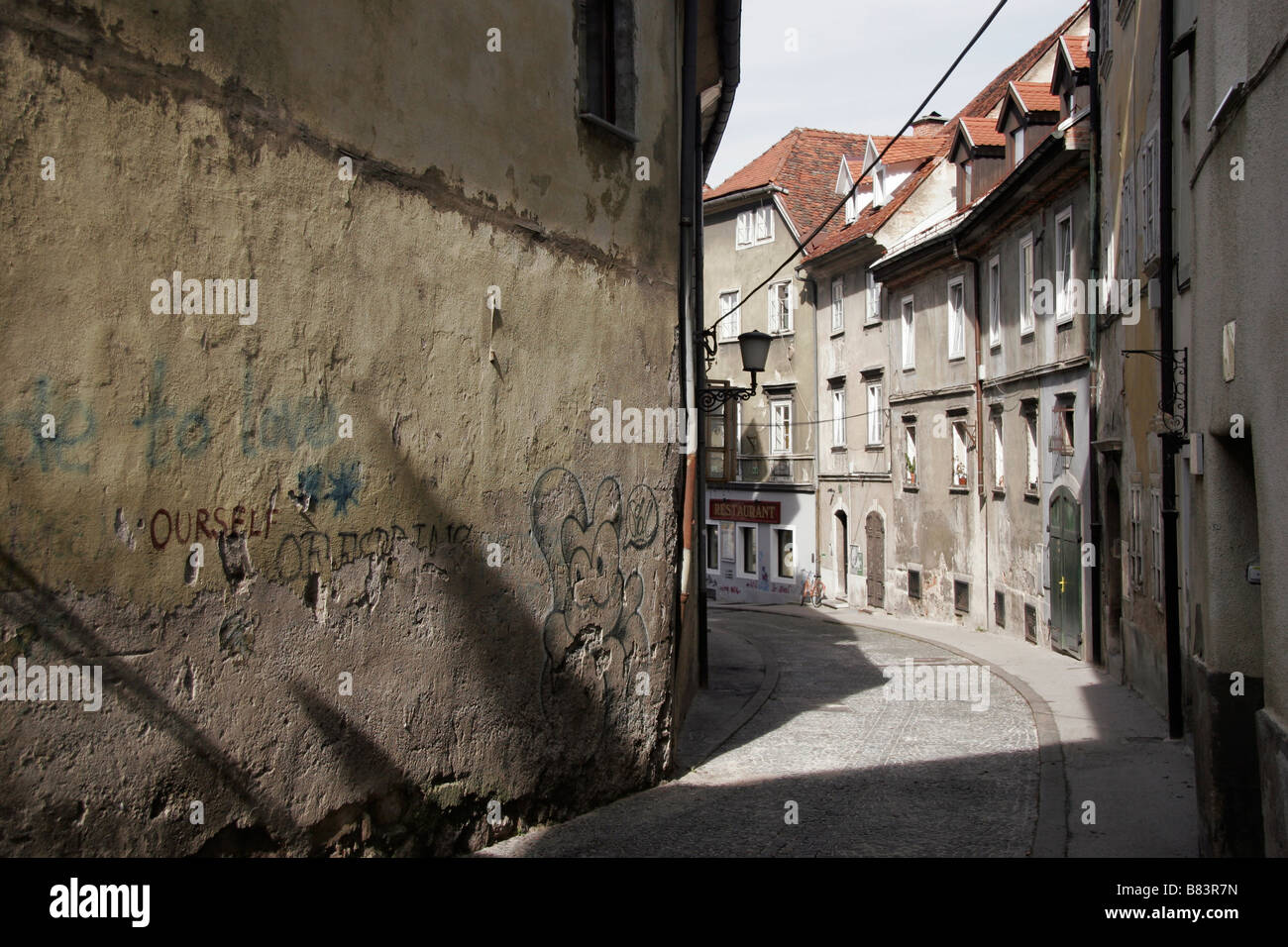 Ancient street leading from Vodnikov trg square up to The Castle ...