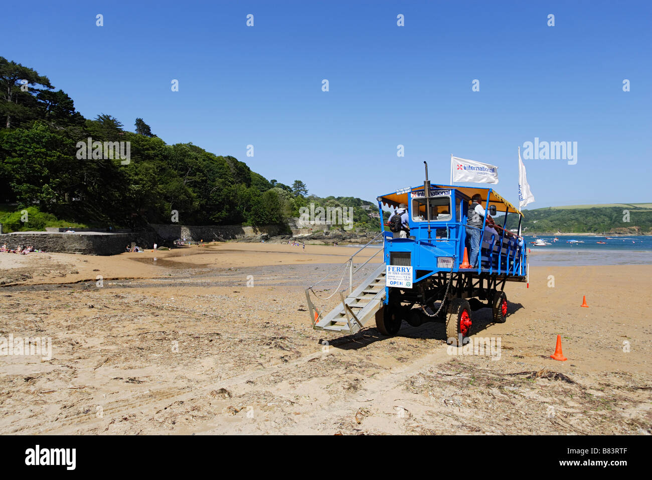 Sea Tractor at South Beach Salcombe Devon England United Kingdom Stock ...
