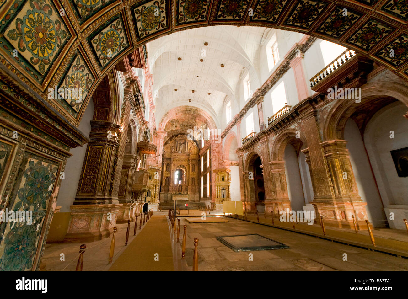 Inside the church of St Francis of Assisi in Old Goa India Stock Photo ...