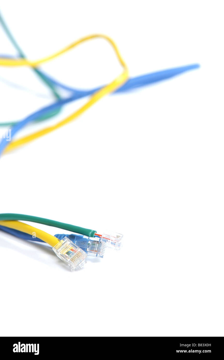 A bunch of eithernet cables Stock Photo - Alamy