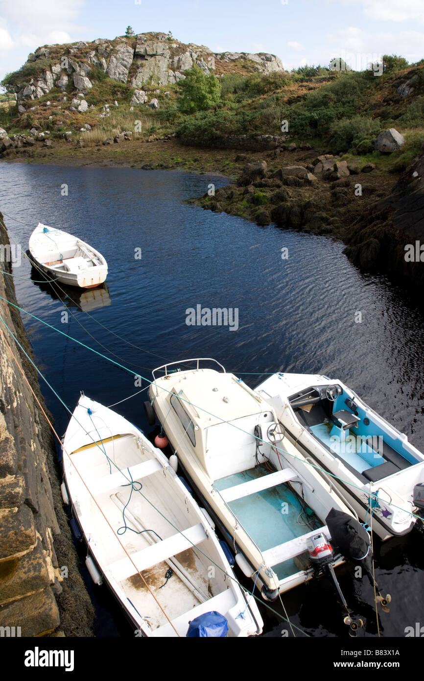 Fishing boats in Bunbeg harbour, County Donegal, Ireland Stock Photo ...
