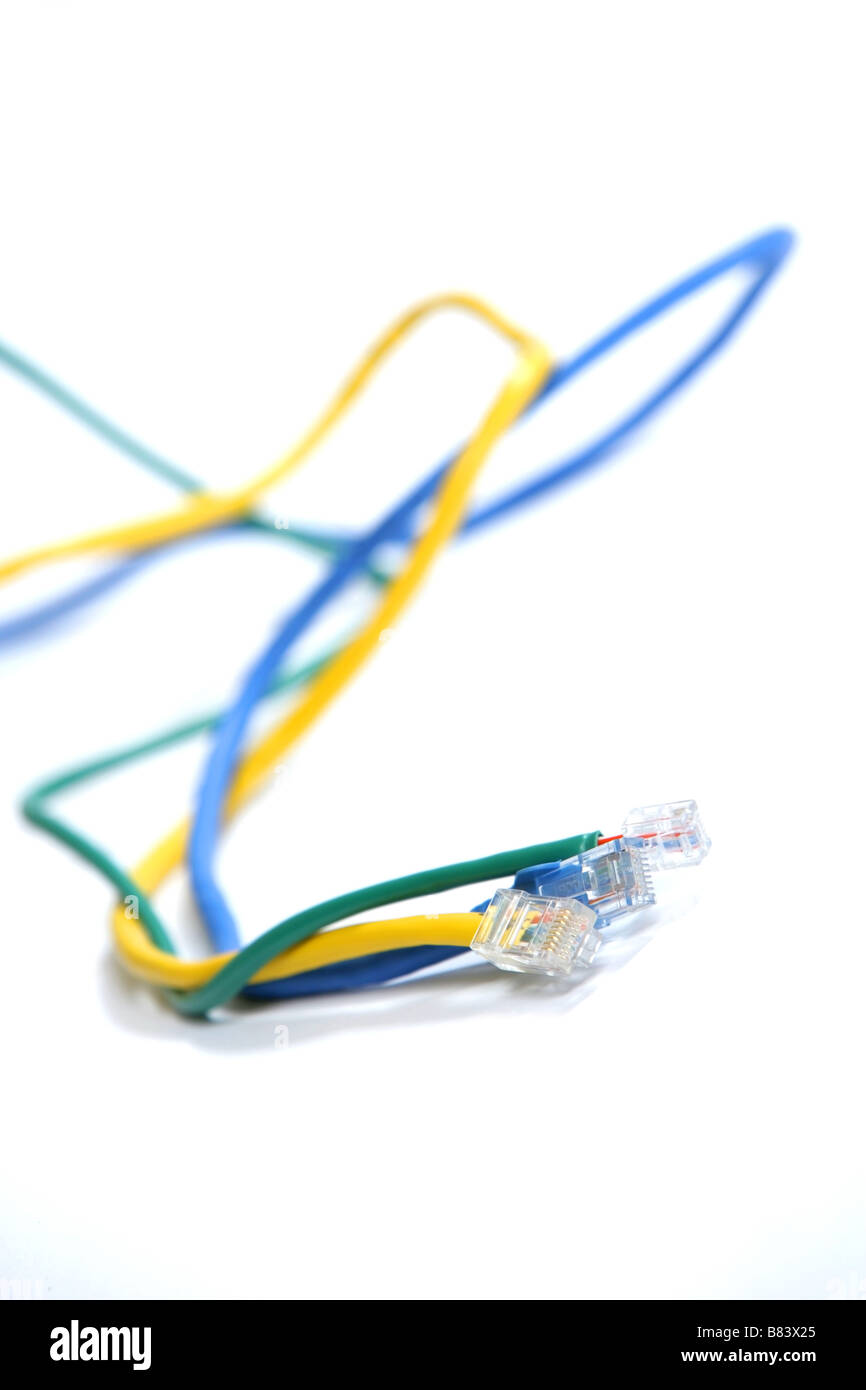 A bunch of eithernet cables Stock Photo - Alamy