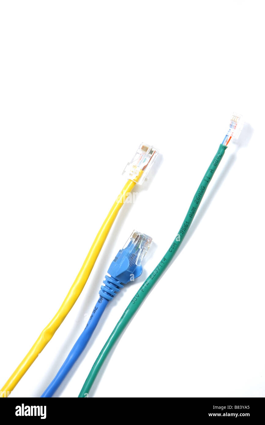 A bunch of eithernet cables Stock Photo - Alamy