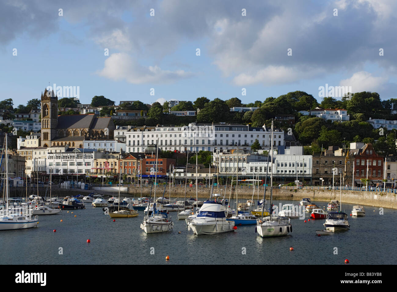 Town view over harbor Torquay Torbay Devon England United Kingdom Stock ...