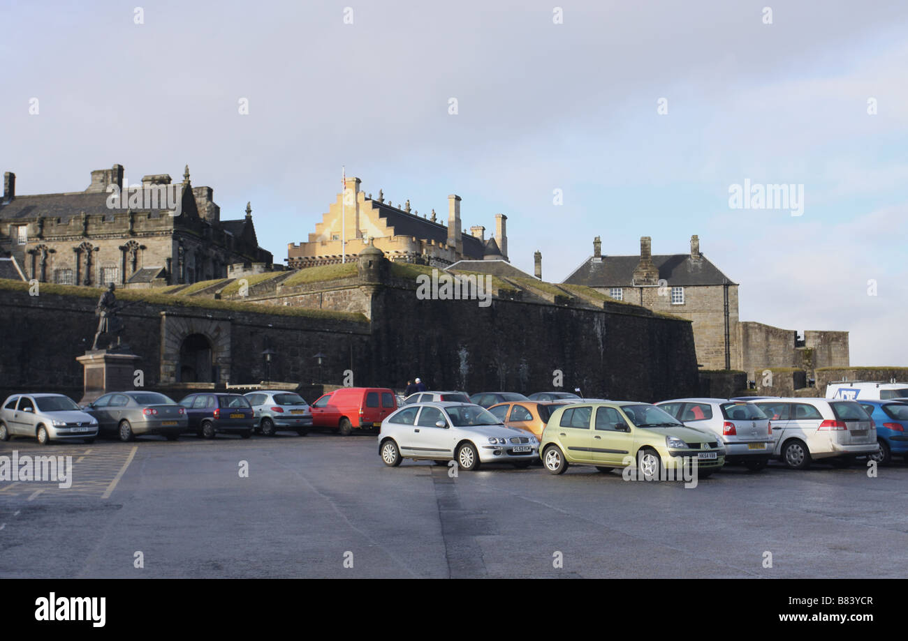car park of Stirling Castle Scotland January 2009 Stock Photo - Alamy