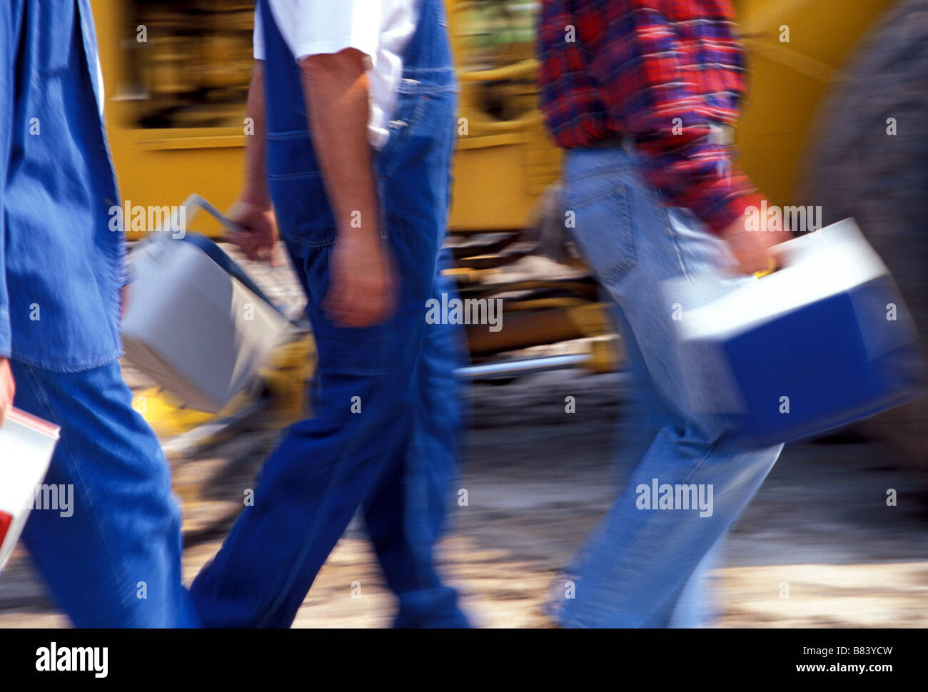 Blue collar, tradesmen, workers at construction site Stock Photo - Alamy